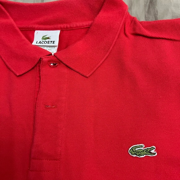 Lacoste | Shirts | Lacoste Mens Polo Shirt Red Color Size 7 | Poshmark